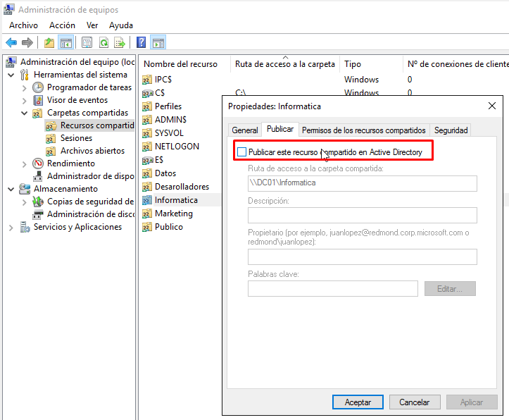 Jugando con Active Directory. 6 – Compartiendo recursos: AGDLP – Página ...